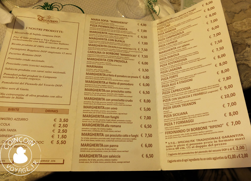 menu-pizza-trianon-da-ciro-naples - Coincoin voyage